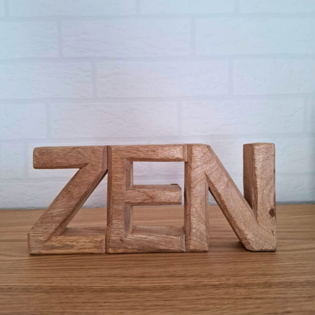Letrero madera de mango ZEN - Con alma velas